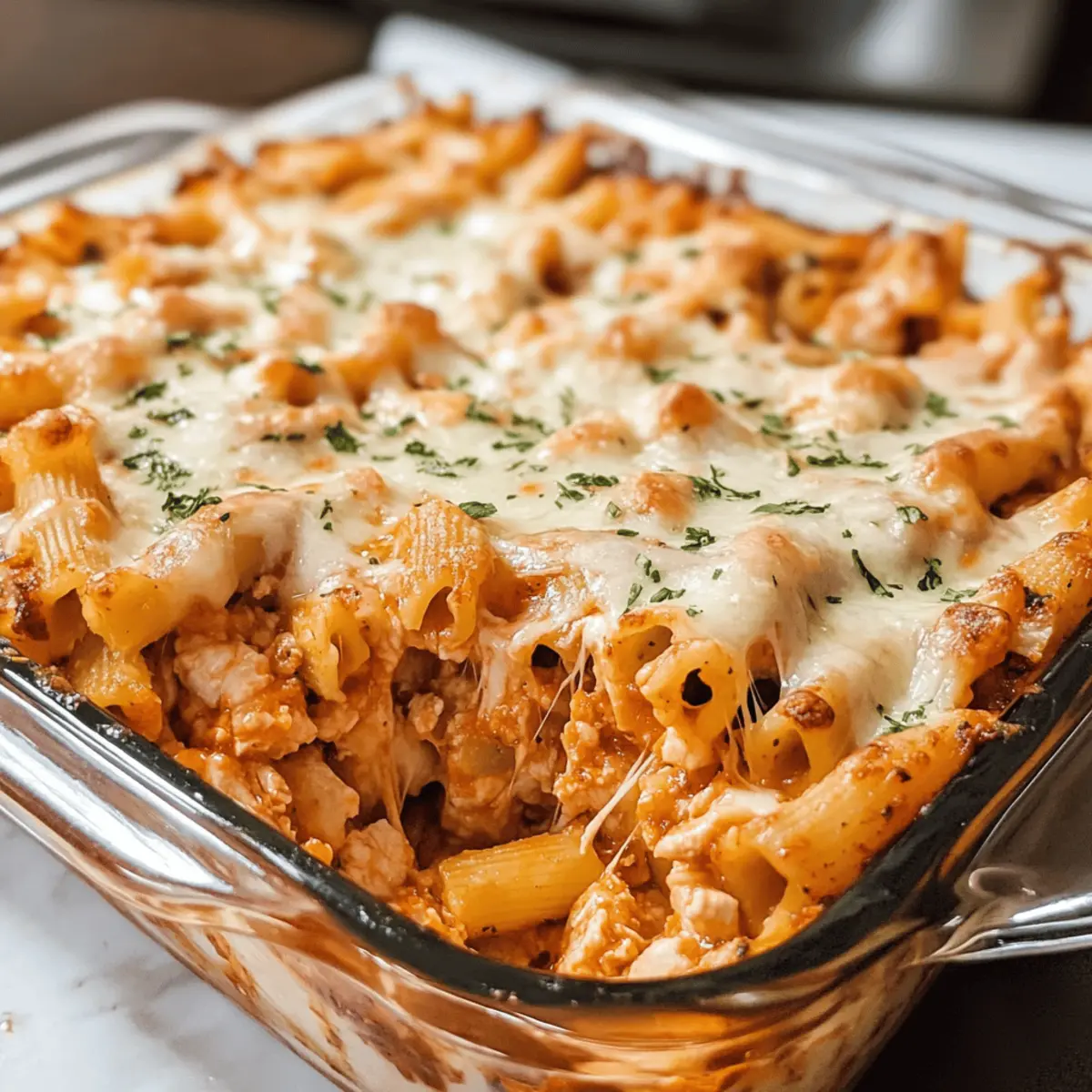 Easy Delicious Baked Chicken Ziti Casserole with Cheesy Bliss