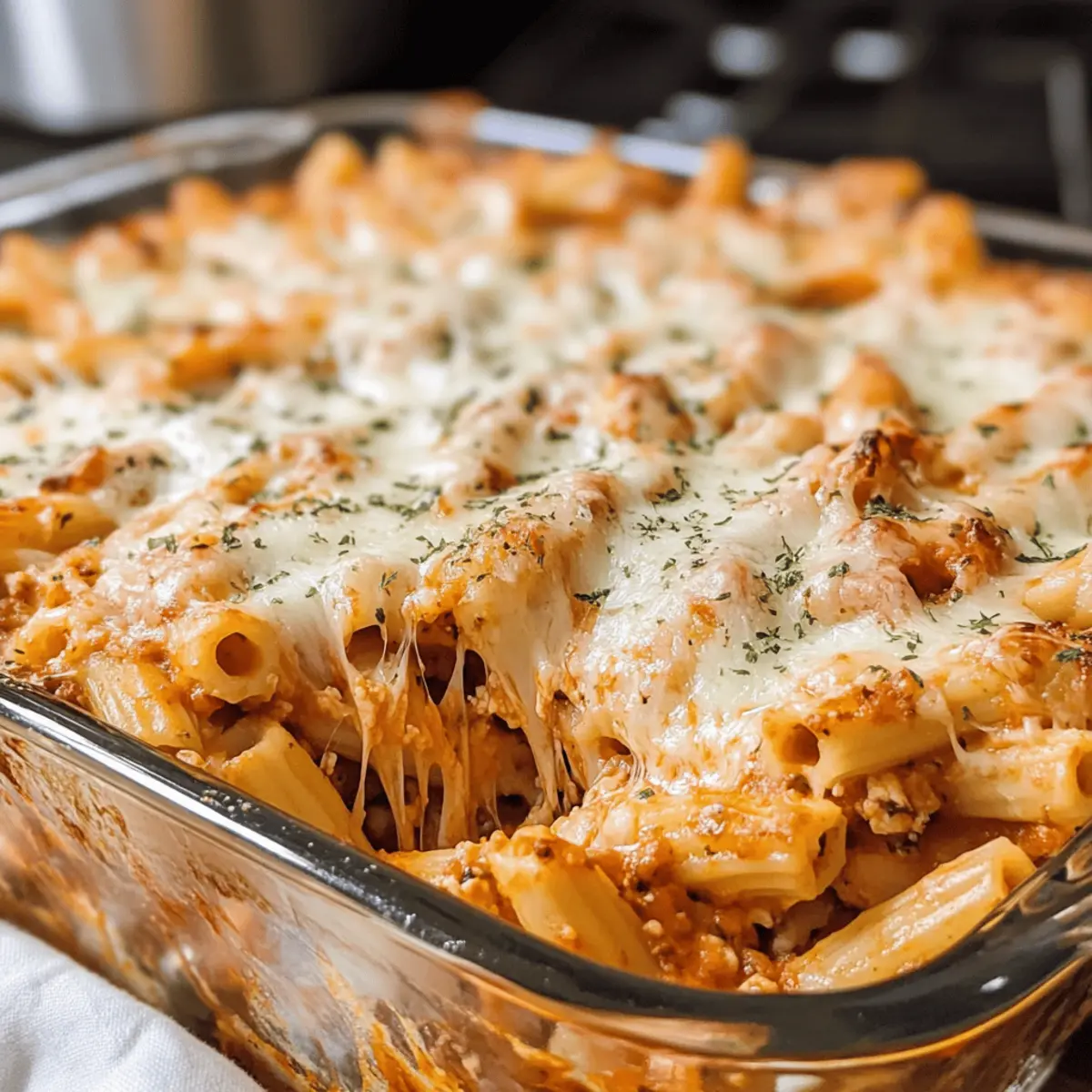 Easy Delicious Baked Chicken Ziti Casserole with Cheesy Bliss