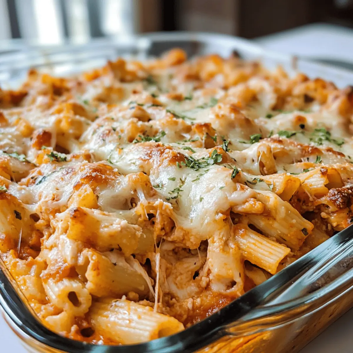 Easy Delicious Baked Chicken Ziti Casserole with Cheesy Bliss