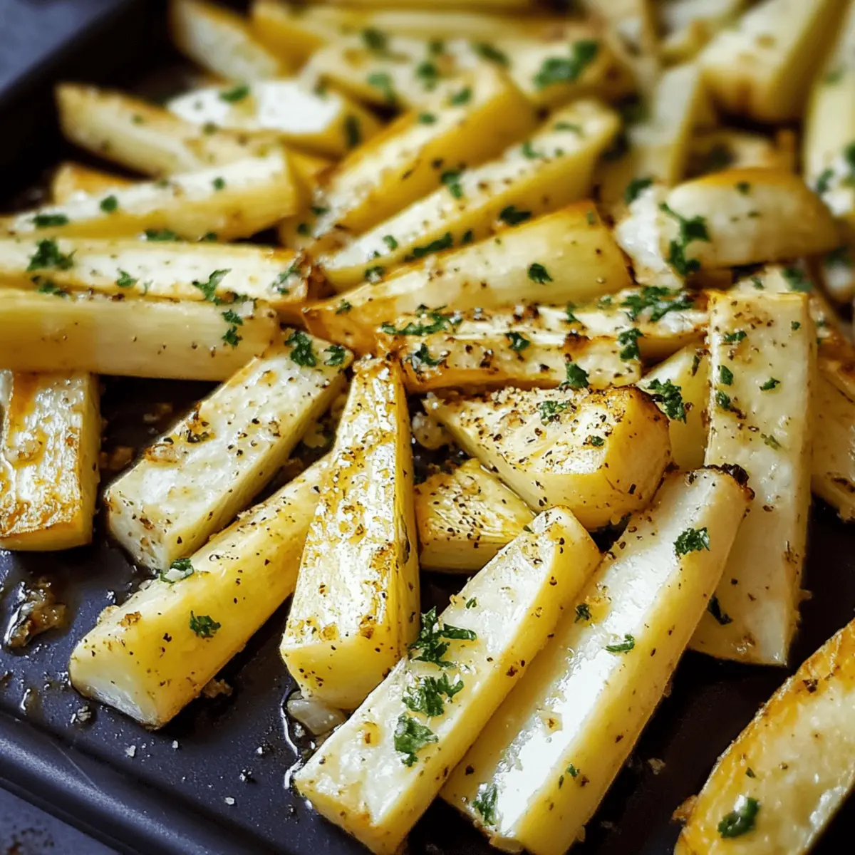 Easy Irresistible Crispy Roasted Garlic Parmesan Parsnips